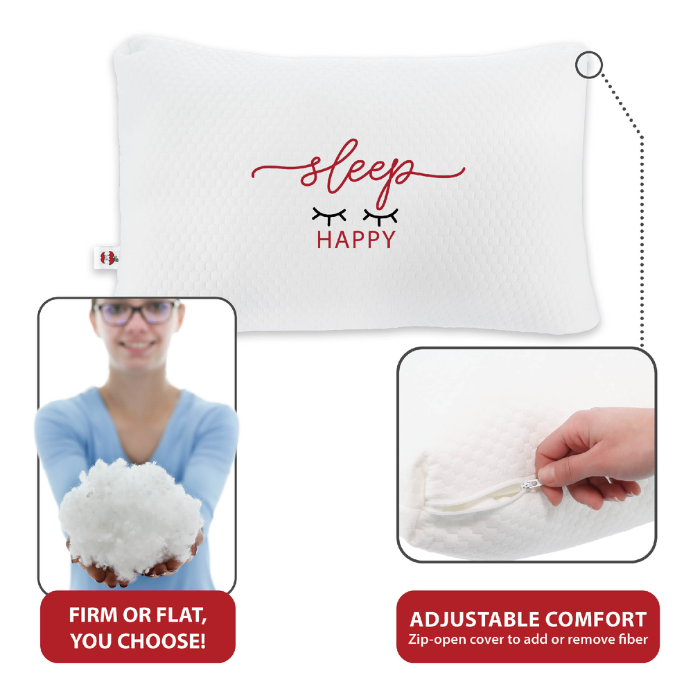Adjust-A-Loft Fiber Adjustable Comfort Pillow with Cooling Memory Foam