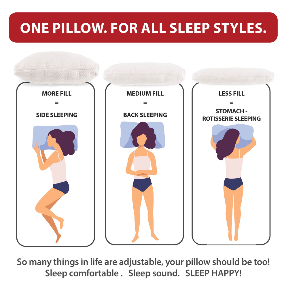 Adjust-A-Loft Fiber Adjustable Comfort Pillow with Cooling Memory Foam